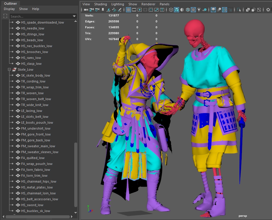 Final character retopo, UV layouts (MP 11) – Enayla